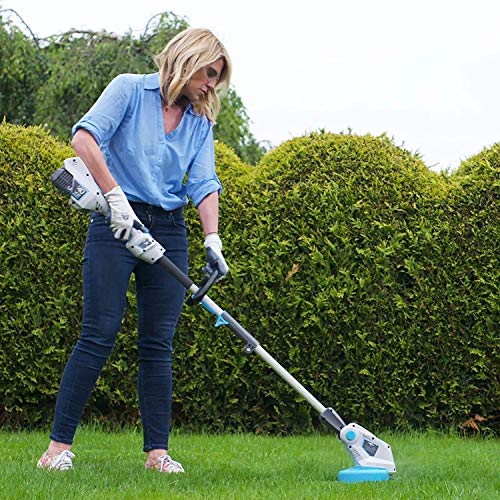 2x40V Cordless String Trimmers Kit Lightweight Grass Trimmer & Edger Weed Trimmer Alu Foldable Shaft for Garden, Including 6 Spare Blades, 2pc Battery & 1pc Charger