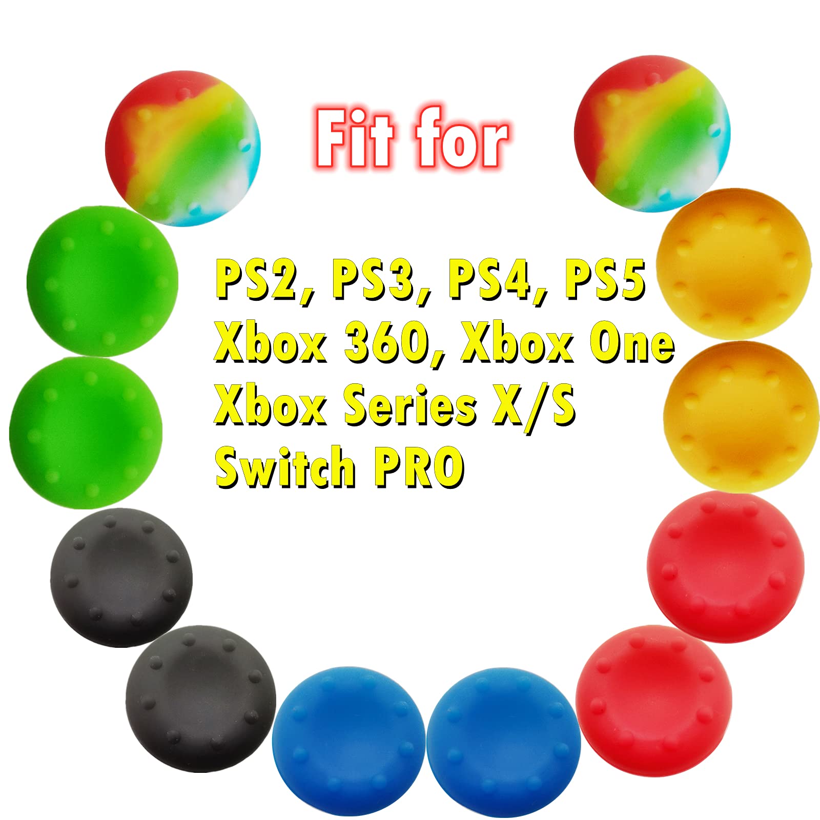 30pcs Joystick Grip for Ps5 Ps4 Controller, Silicone Thumb Grips Caps Cover Analog Stick for Playstation 5, Playstation 4 Controller, Xbox 360, Xbox One Controller (B 30pcs)