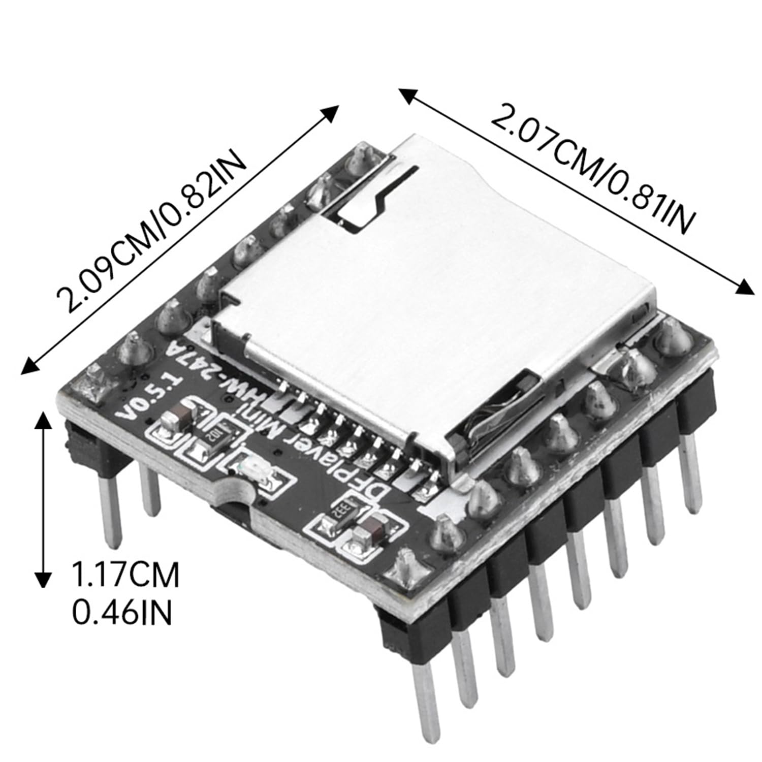 Aideepen 5PCS DFPlayer Mini Mp3 Player Board Module Voice Decode Board Support TF Micro SD Card U Disk Audio Music