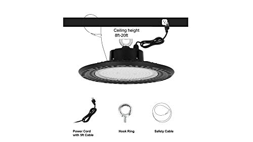 Q QINGCHEN LED High Bay Light 200W 5000K Daylight White ,ETL Certified High Bay LED Shop Lights for Factory Warehouse Garage , Replacement for 800W MH/HPS