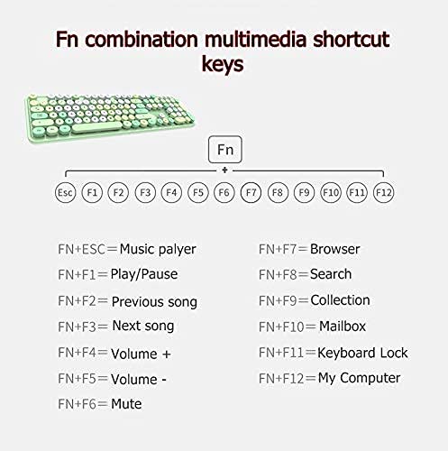 Mofii Wireless Keyboard and Mouse Combo,2.4G USB Multi-Color Cute Full Size Keyboard and Optical Mice Set for Computer Desktop PC Laptop (Green-Mixed)……