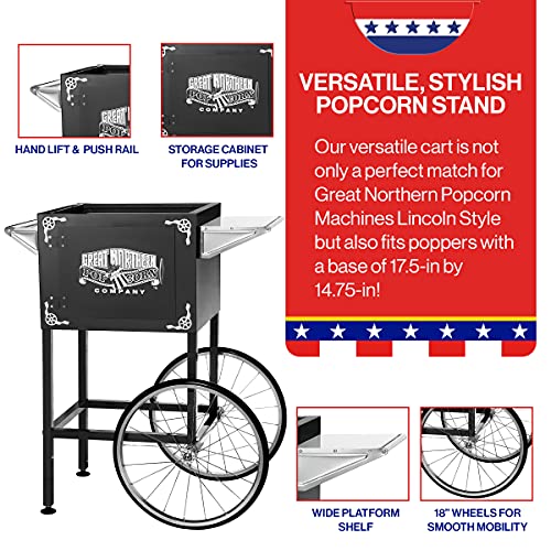 6401 Black Replacement Cart for Larger Lincoln Style Great Northern Popcorn Machines