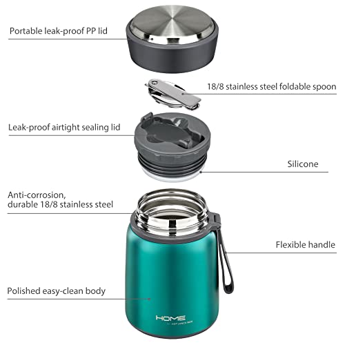 2 Pack Insulated Food Jar Thermos For Hot Food For Adults Kids(18oz,27oz), Lunch Box Stainless Steel Vacuum Soup Thermos Container Flask Keep Hot Cold With Spoon