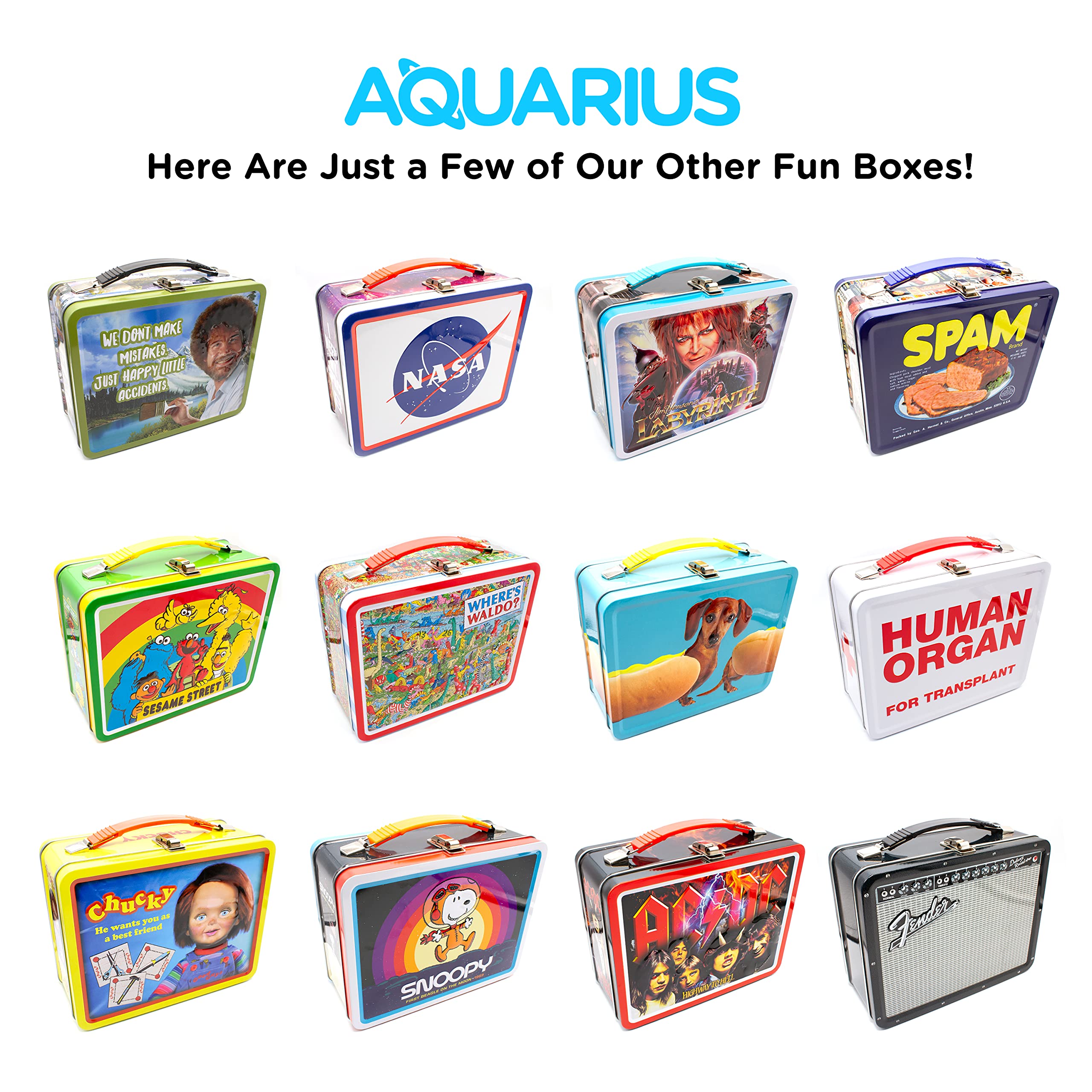 AQUARIUS Sesame Street Big Bird Fun Box - Sturdy Tin Storage Box with Plastic Handle & Embossed Front Cover - Officially Licensed Sesame Street Merchandise & Collectible
