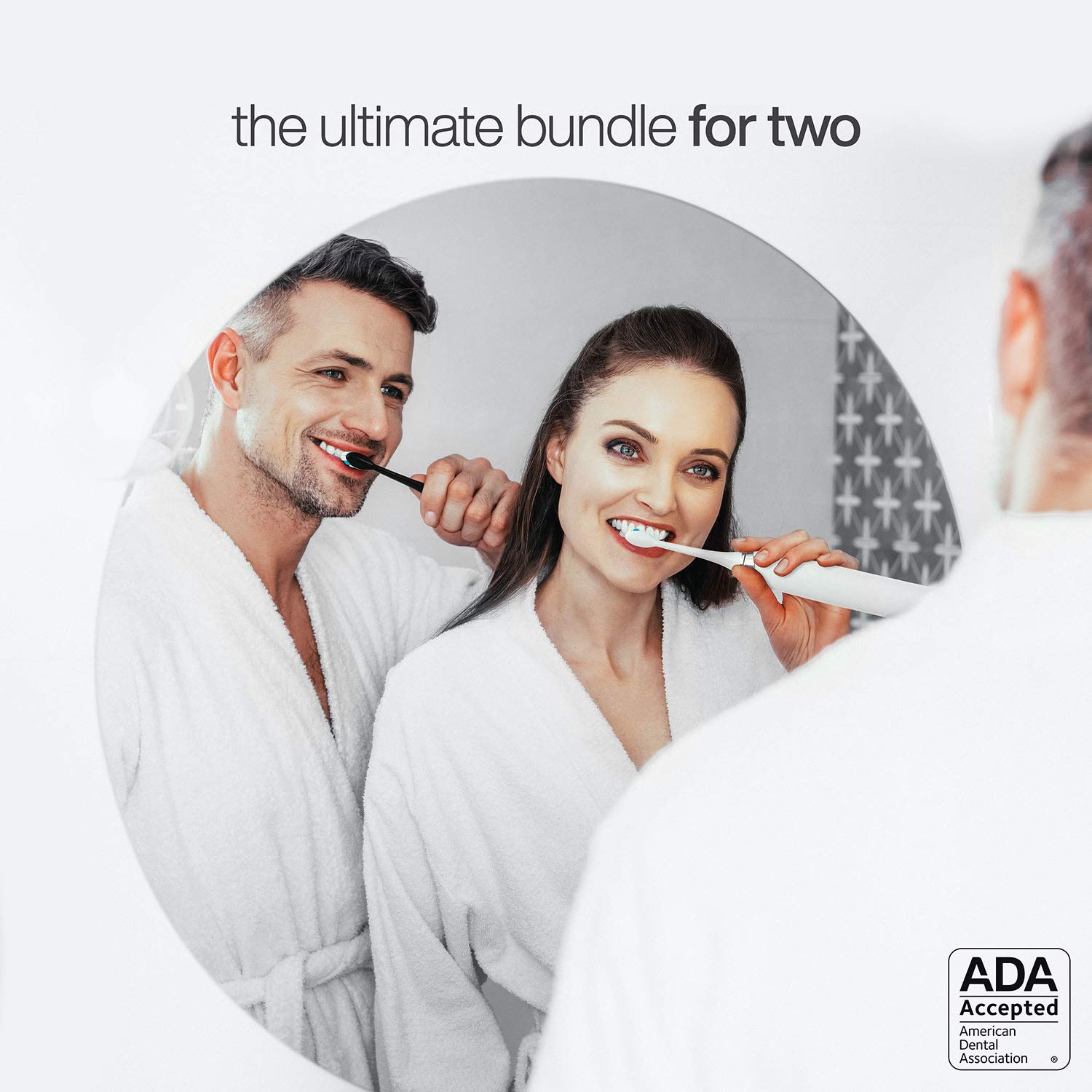 AquaSonic DUO PRO β Ultra Whitening 40,000 VPM Electric ToothBrushes β ADA Accepted - 4 Modes with Smart Timers - UV Sanitizing & Wireless Charging Base - 10 ProFlex Brush Heads & 2 Travel Cases