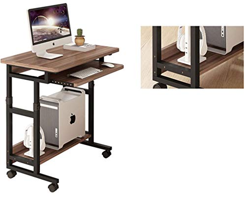 Multifunctional Desk Movable Computer Laptop Desk Study Writing Desk Adjustable with Keyboard Tray for Home Office (Color : Black)