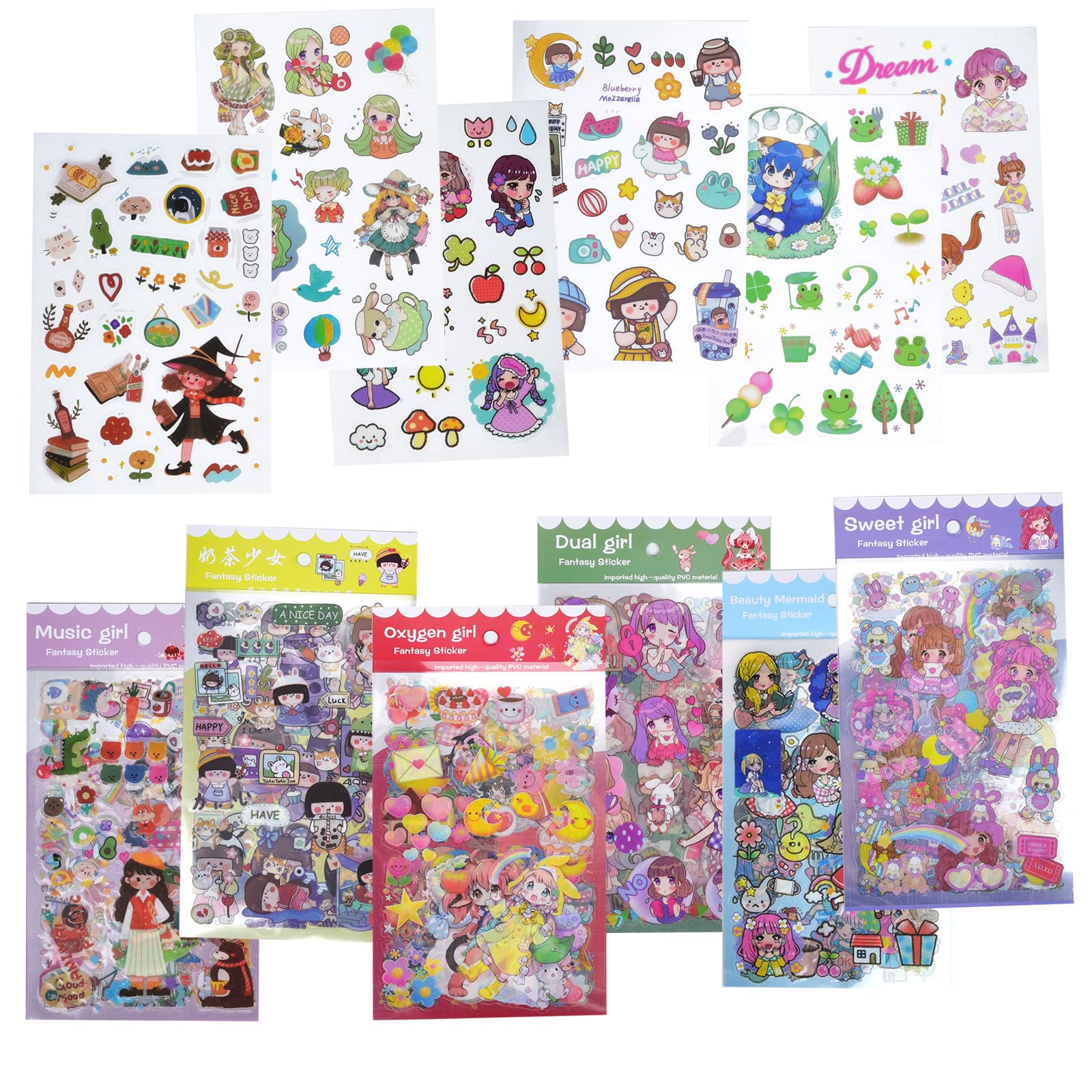 36 Sheets Cute Girl Junk Journal Supplies Clearance ,Small Pretty Stickers PET Self-Adhesive Letter Stickers Card Making Stickers Planner Stickers for Art Journaling Collage Craft Notebooks Album Crafter Gifts(Girl)