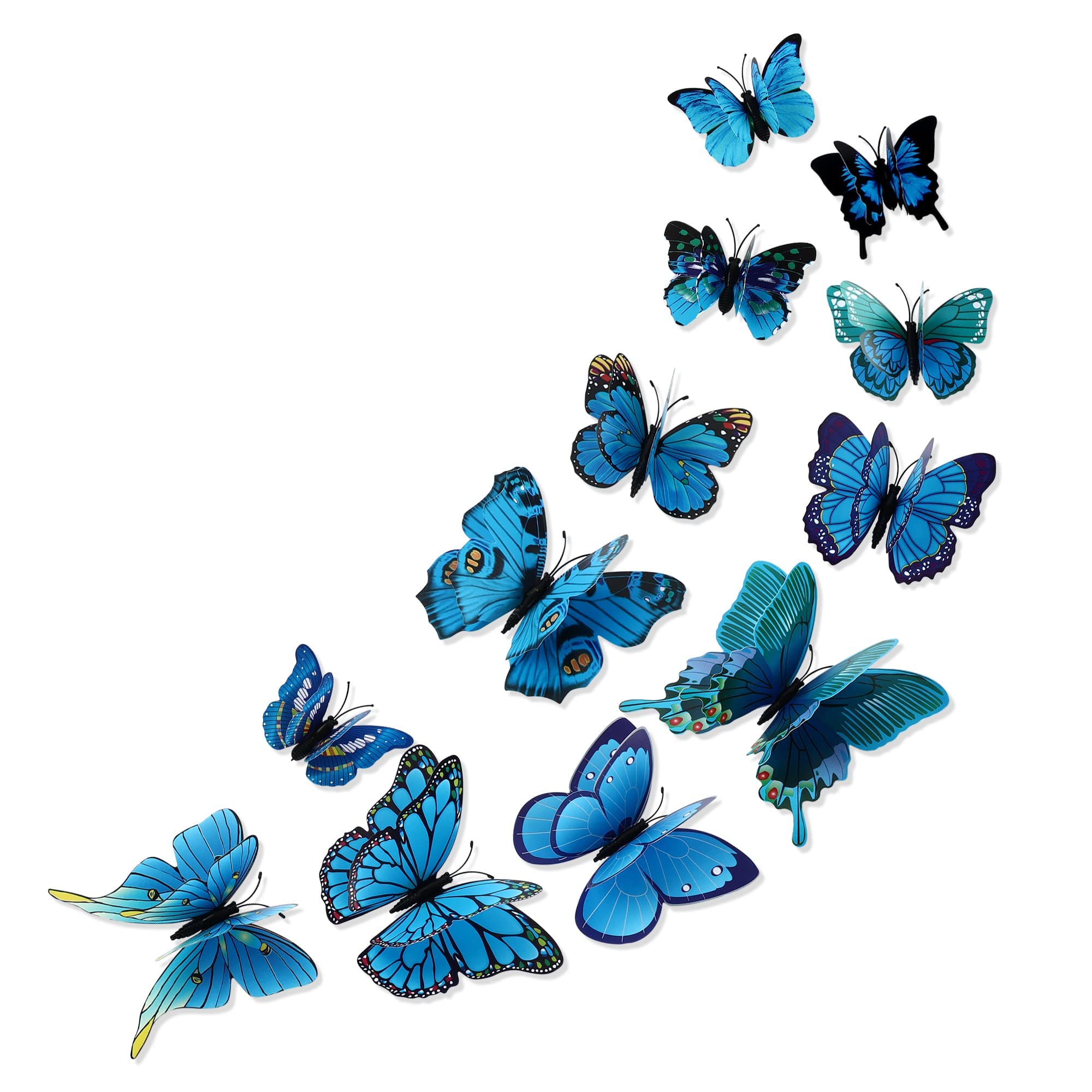 24PCS Butterfly Wall Decals Removable Butterflies Wall Sticker 3D Mural Stickers for Home Bedroom Kids Room Decor (Hollow out-Black/48PCS)
