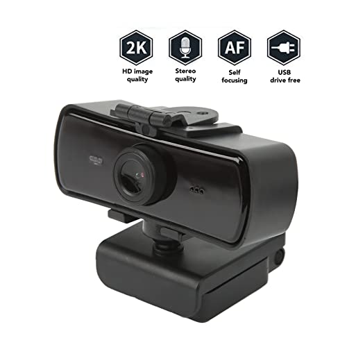 1440P Full HD Camera,Drive Free Streaming Webcam,USB PC Computer Webcam with Microphone Lens Protection Cover,for Recording,Calling,Meeting,Gaming