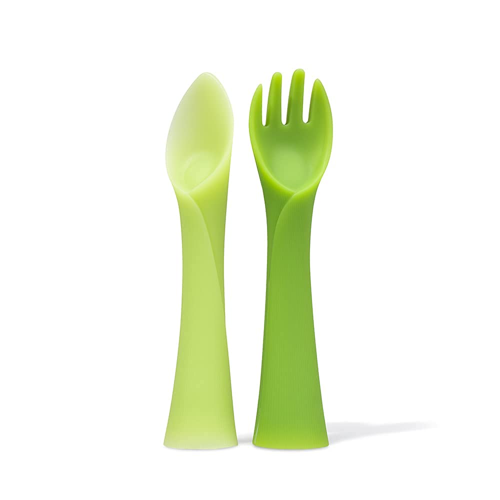 Olababy Training Fork, Training Spoon and Steam Bowl Bundle