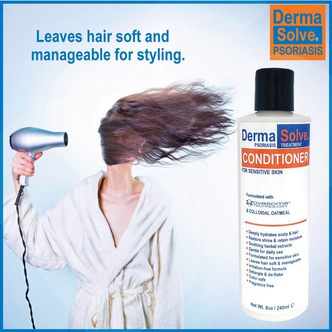 Dermasolve Psoriasis Conditioner - Soothing Anti Dandruff, Seborrheic Dermatitis, Sensitive Skin, Flaky, Itchy, Dry Scalp & Damaged Hair Repair