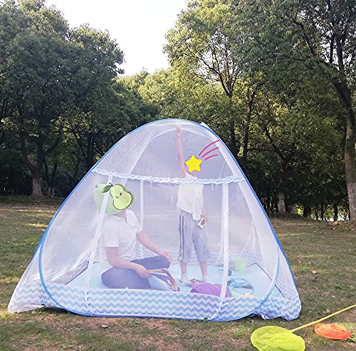 Jsanh Large Mosquito Net for Bed King Size Portable Pop UP Mosquito Netting with Bottom Foldable Mosquito Nets for Baby Adults 80 x 72 x 60 inch