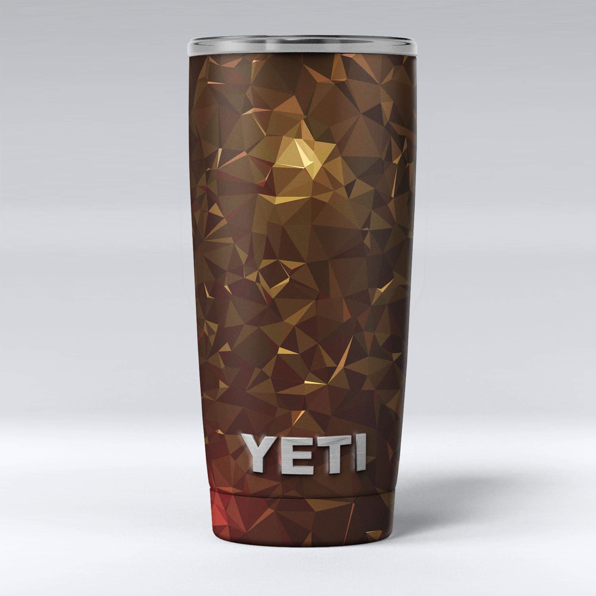 Design Skinz Dark Orange Geometric V13 - Skin Decal Vinyl Wrap Kit Compatible with The Yeti Rambler Cooler Tumbler Cups