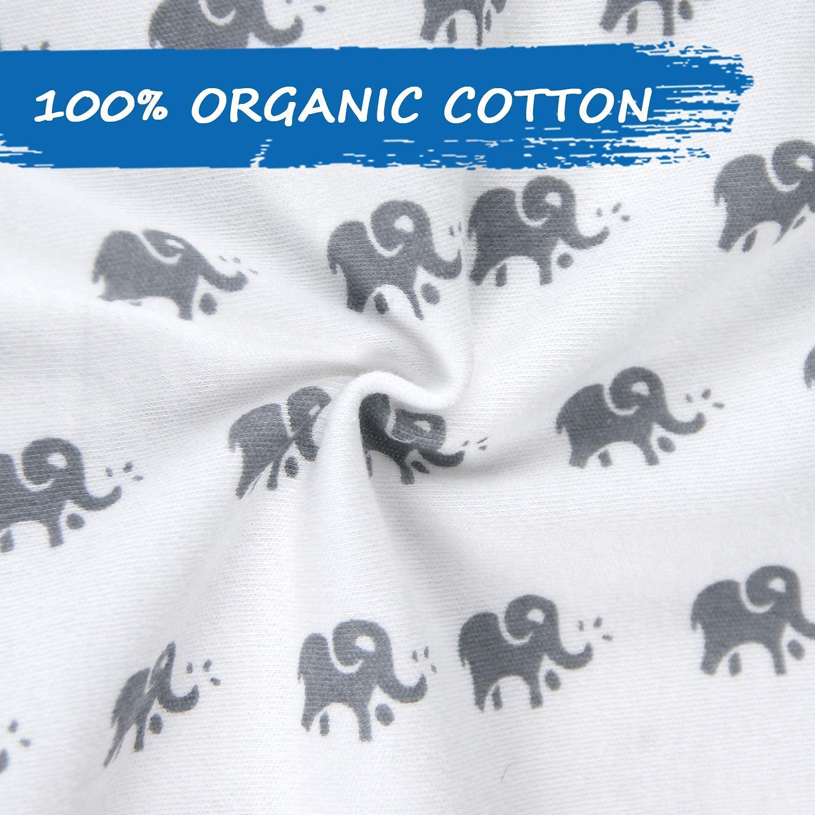 Coldwind Baby Swaddles 0-3 Months, 2 Pack 100% Organic Cotton Adjustable Swaddle Sack for Boy or Girl, Baby Swaddle Wrap for Newborn Baby, Star and Elephant