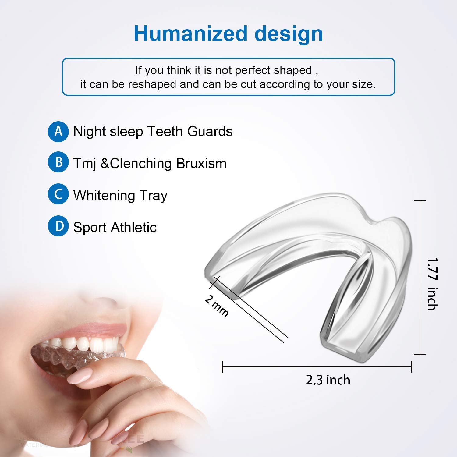 4 Pack Kids Mouth Guard for Grinding Teeth, Night Sleep Teeth Guards, Eliminates TMJ & Teeth Clenching, Stops Bruxism, Teeth Whitening Tray, Sport Athletic Mouth Guard (Kid Size only fit for Kids)