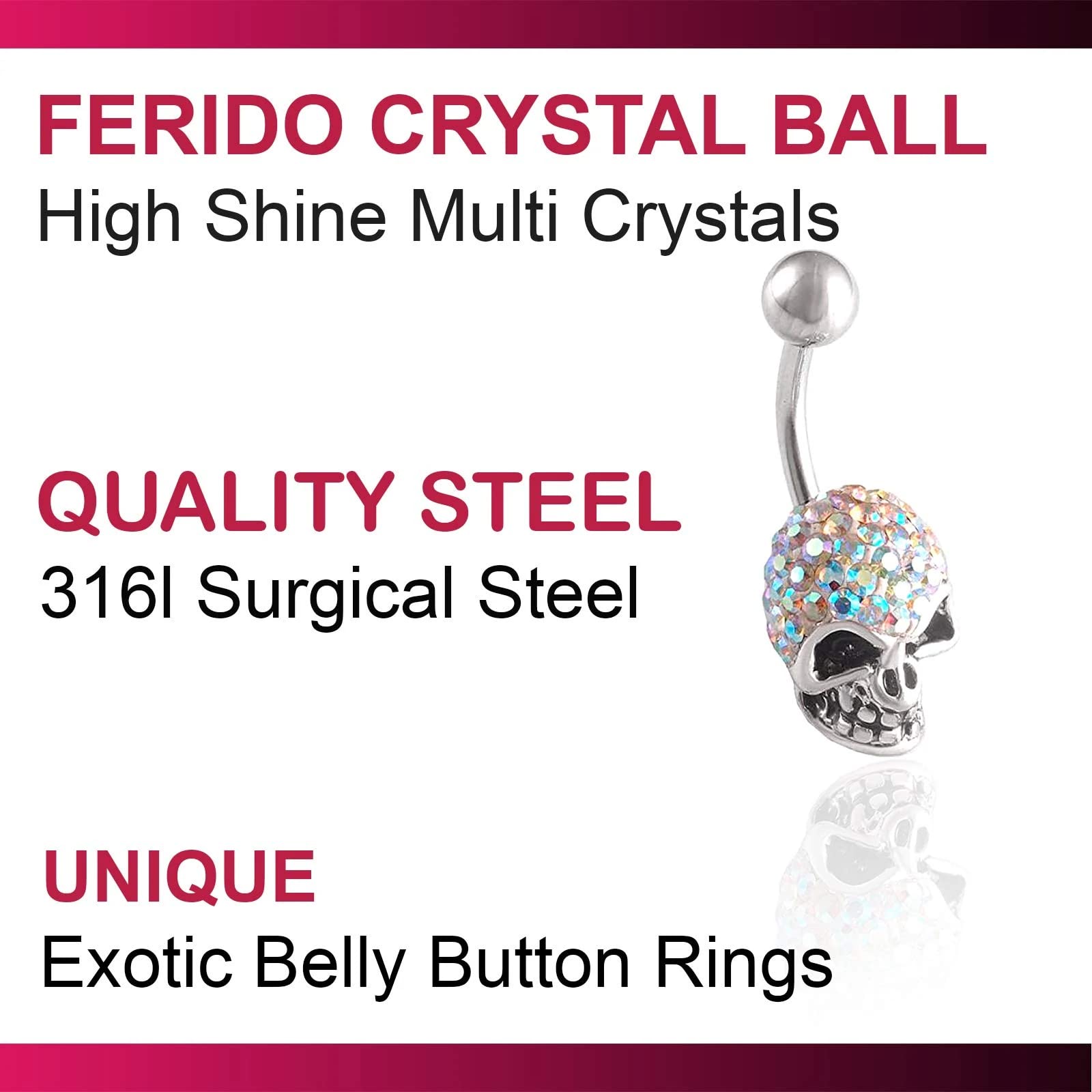 14 Gauge 1.6mm 3/8 10mm cute belly ring navel bar surgical steel unique button AWGI Body Piercing Jewelry