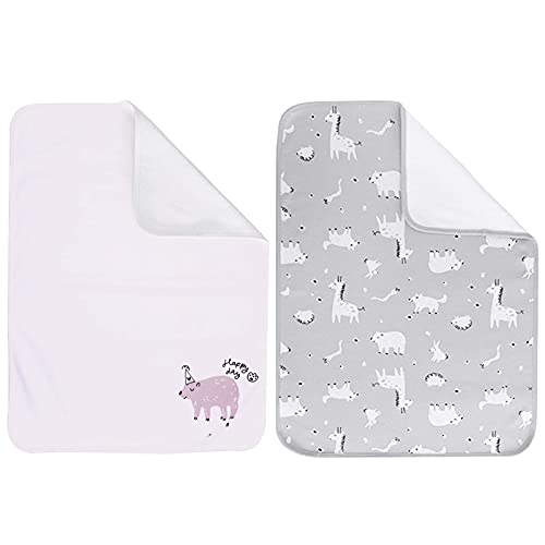 SWESEN 2 Pack Diaper Changing Pad Liners Waterproof, Portable Baby Changing Mat for Newborn Boy Girls, Soft Washable and Reusable, 20" x 28", White Bear