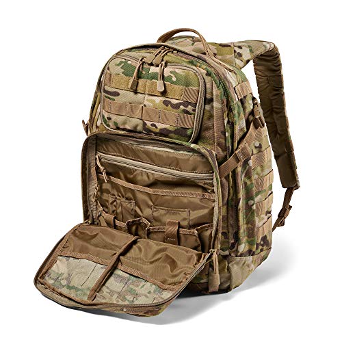 5.11 Tactical Backpack – Rush 24 2.0 – Military Molle Pack, CCW and Laptop Compartment, 37 Liter, Medium, Style 56564, Multicam