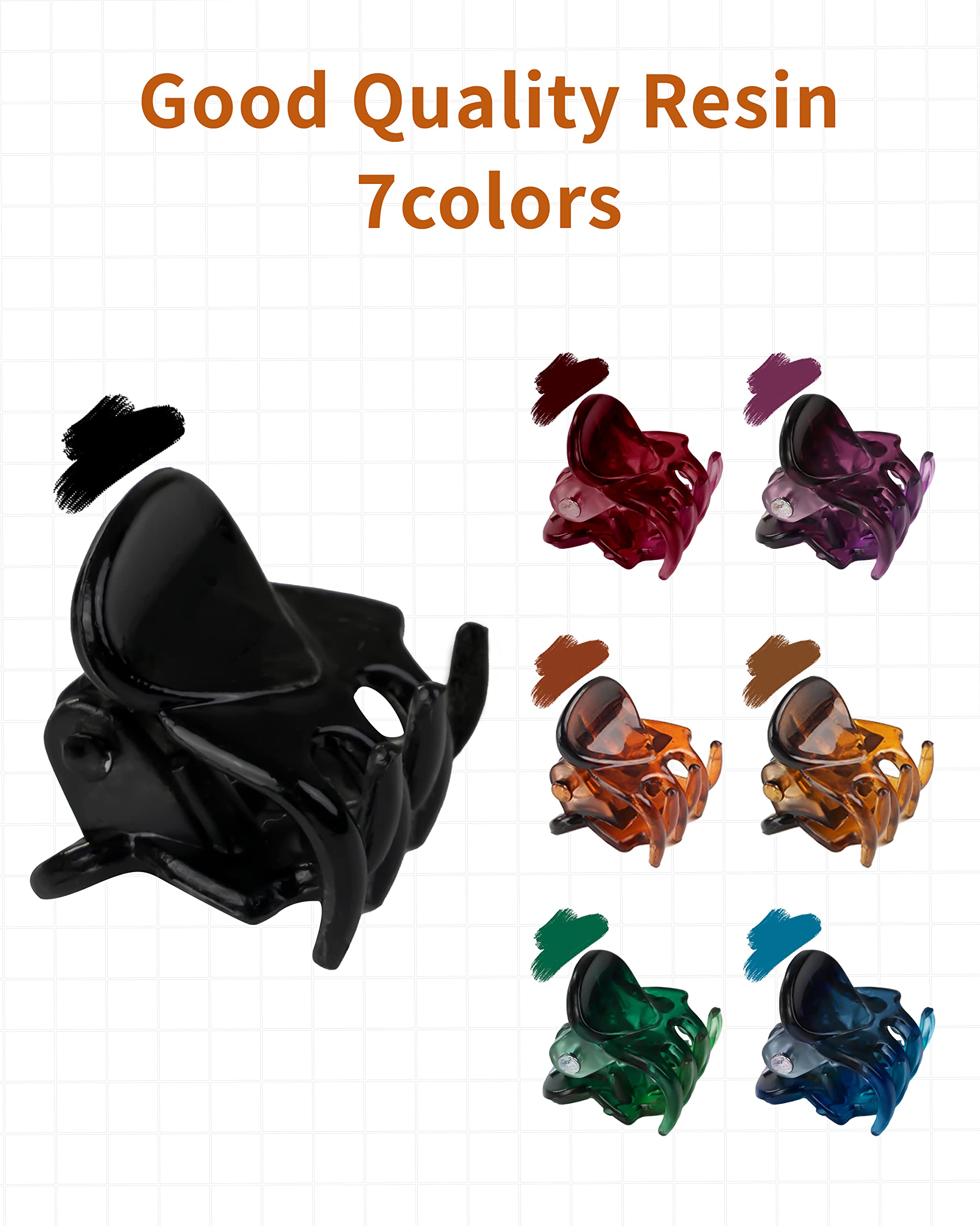 Mini Hair Clips - 72 Pcs for Women and Girls, Plastic, Small Claw Hair Clips with 3 Colors, Tiny