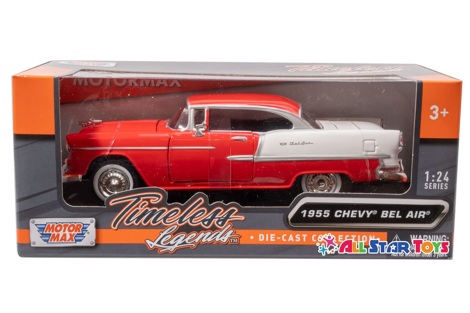 1955 Chevy Bel Air, Red - Showcasts 73229-1/24 Scale Diecast Model Toy Car, but NO Box