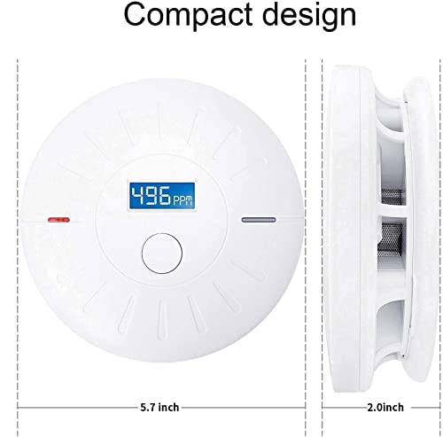 3 Pack 10 Year Battery Operated Smoke Detector and Carbon Monoxide Detector, Travel Portable Photoelectric Fire Co Alarm for Home, Kitchen