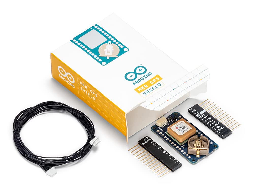 Arduino MKR GPS Shield [ASX00017] - High-Performance GNSS Module MKR Boards, Featuring u-blox SAM-M8Q, Multi-Constellation Support (GPS, GLONASS, Galileo), and Plug 'n' Play Functionality.
