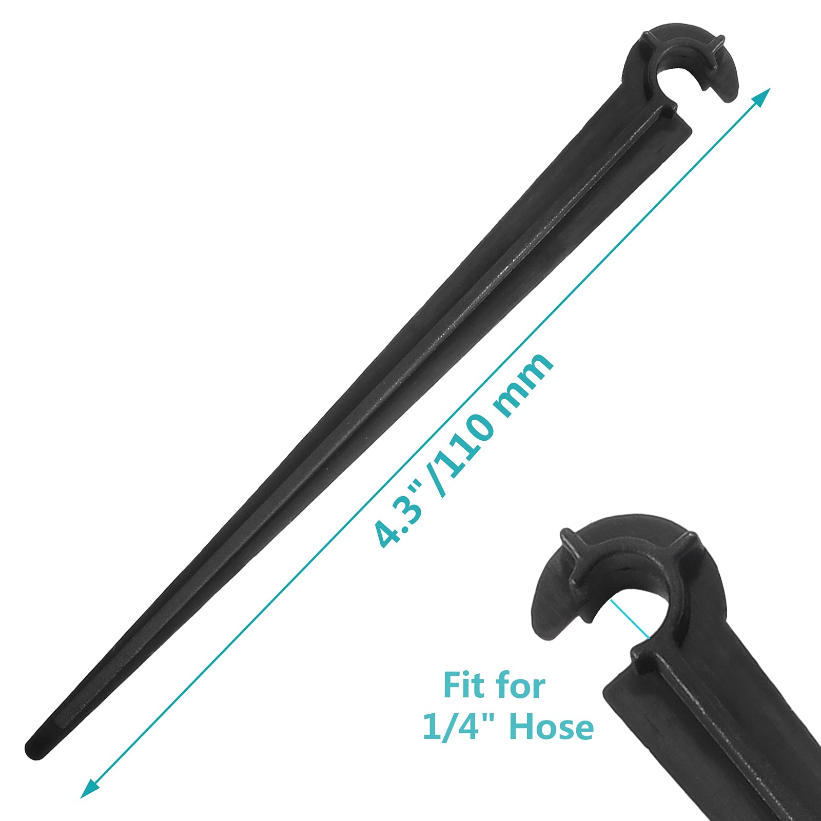 Jiozermi 240 Pcs Irrigation Drip Support Stakes for 1/4 Inch Drip Tubing, Tubing Hose Holder for Vegetable Gardens, Plants or Flower Beds