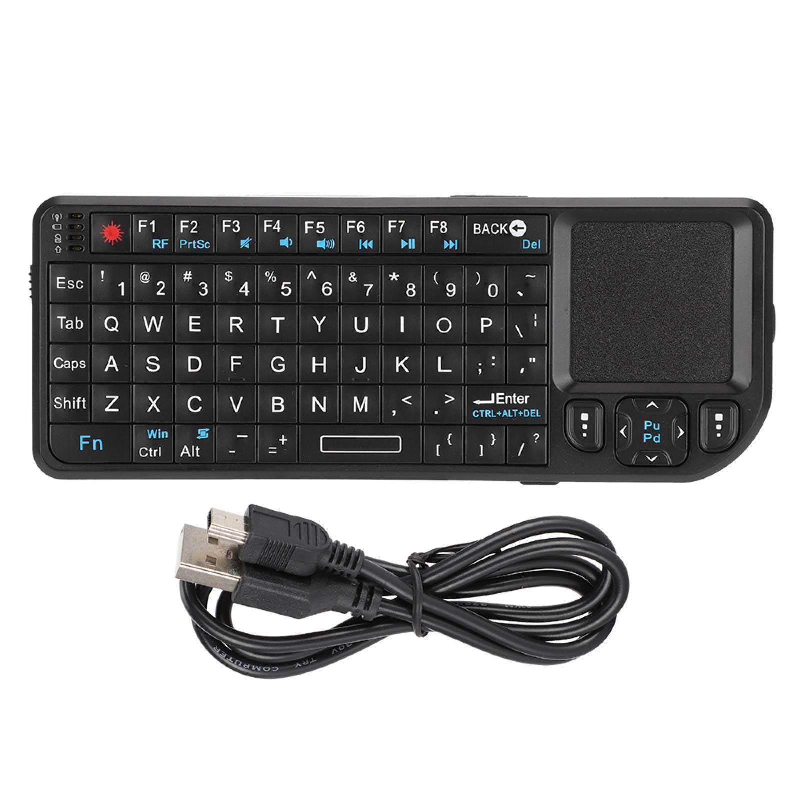 125 2.4G Mini Wireless Keyboard with Touchpad Mouse, 69 Keys USB Wireless Keyboard, 3-in-1 Multifunction UKB-100-RF USB Pocket Mini Wireless Keyboard for PC/Tablets/TV/Xbox/Smartphones