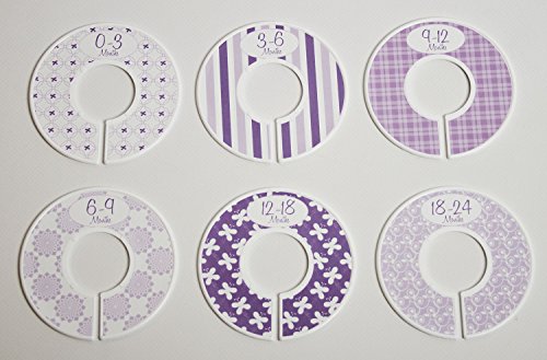 6 Baby Girl Nursery C134 Clothing Size Closet Dividers Purple Theme