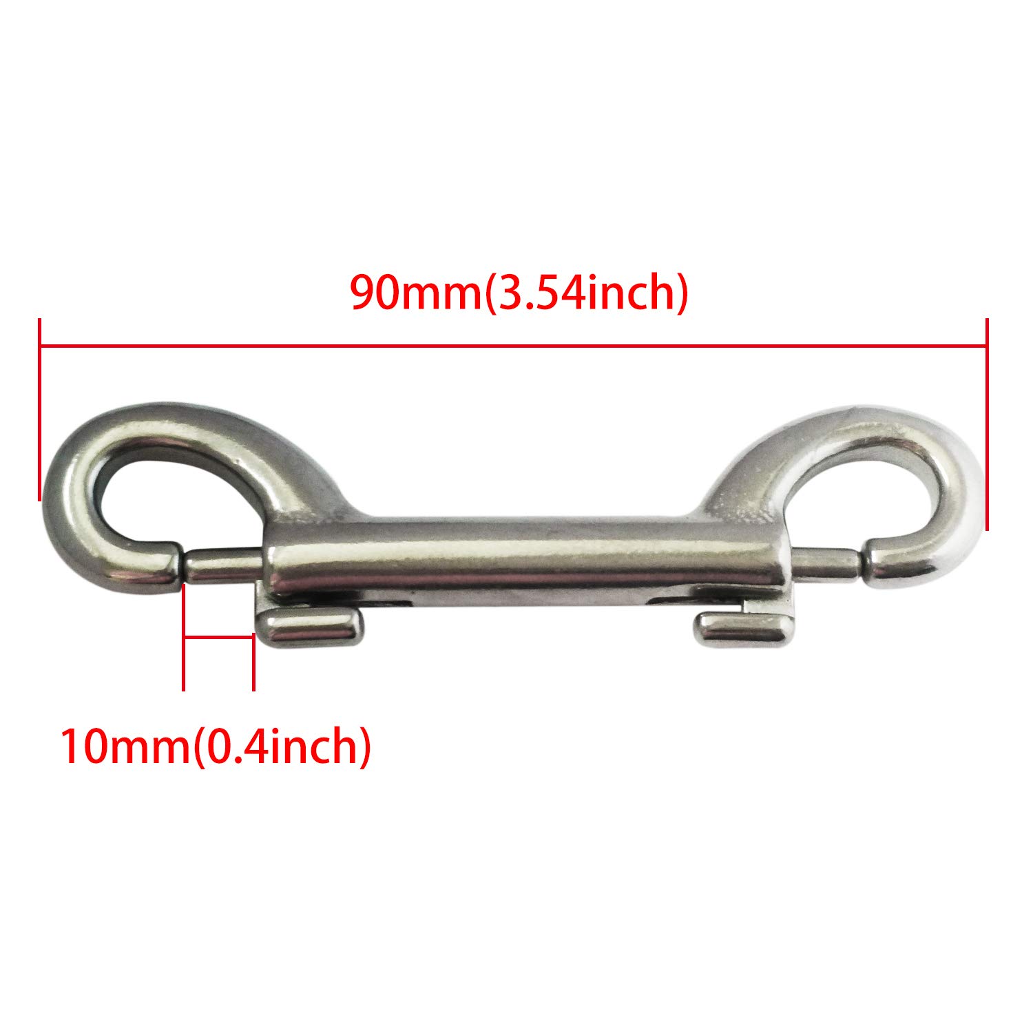2-Pack 316 Stainless Steel Double Ended Bolt Snap Hook 3-1/2'' Double End Bolt Snaps Hooks Scuba Diving Clips Marine Grade for Water Bucket/Dog Leash/Pet Feed Bucket & Hammock/Horse Tack and More
