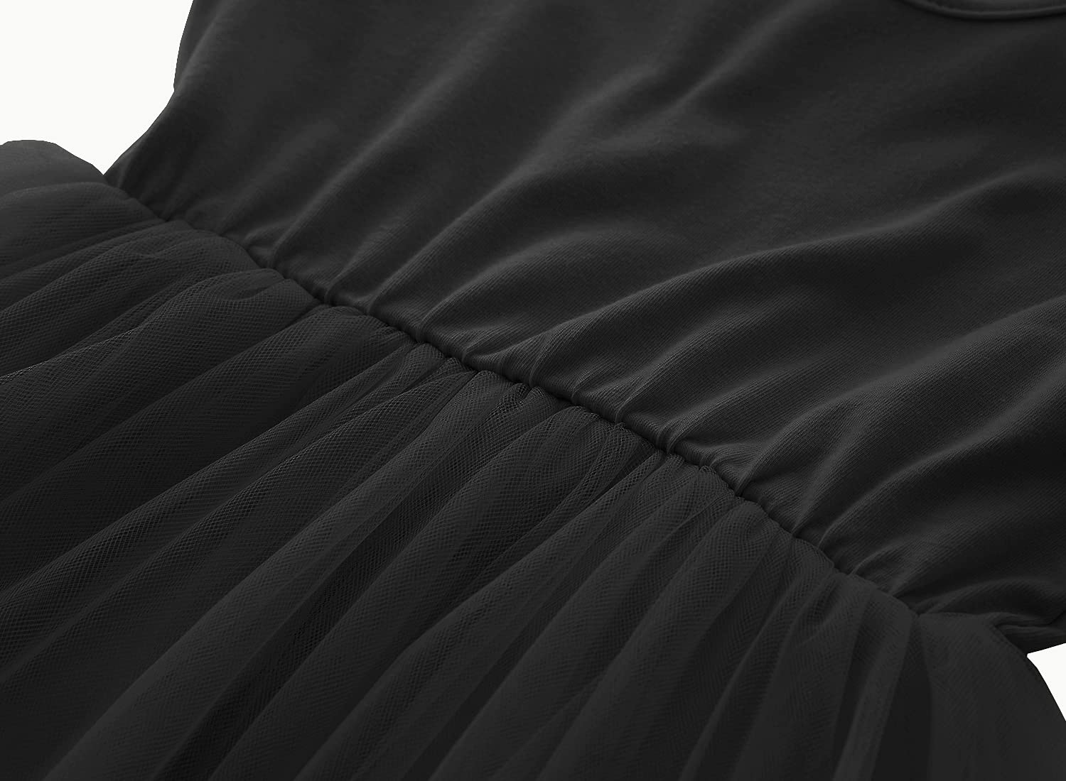 JNKLWPJS Girls Tutu Dress Toddler Ruffle Sleeve Princess Party Tulle Sundress Black 100CM
