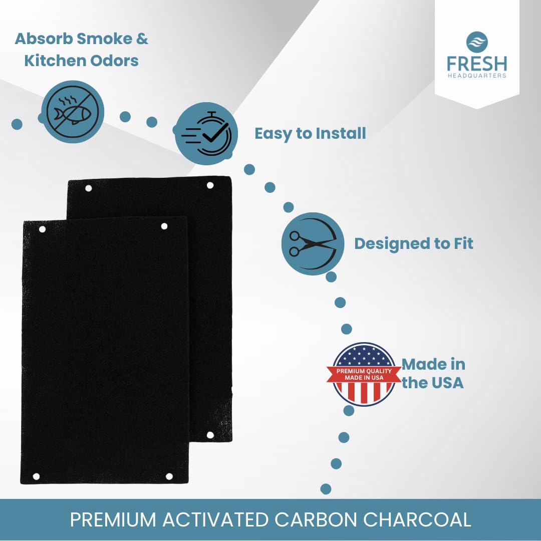 2 Pack Replacement Air Filters for Whirlpool Low Profile Microwave Oven β Activated Charcoal Filters for Over the Range Microwave Hood Models WML55011HS and WML75011HZ (Whirlpool 10.25"x7.125")