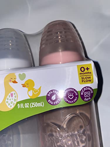 3 Pack Bottles Parent Choice BPA Free Dishwasher Safe Microwave Safe 0+ Months Slow Flow Purple White Pink (Girls)