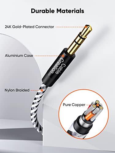 3.5mm Headphone Extension Cable, CableCreation 3.5mm Male to Female Stereo Audio Cable Adapter with Gold Plated Connector, 15 Feet