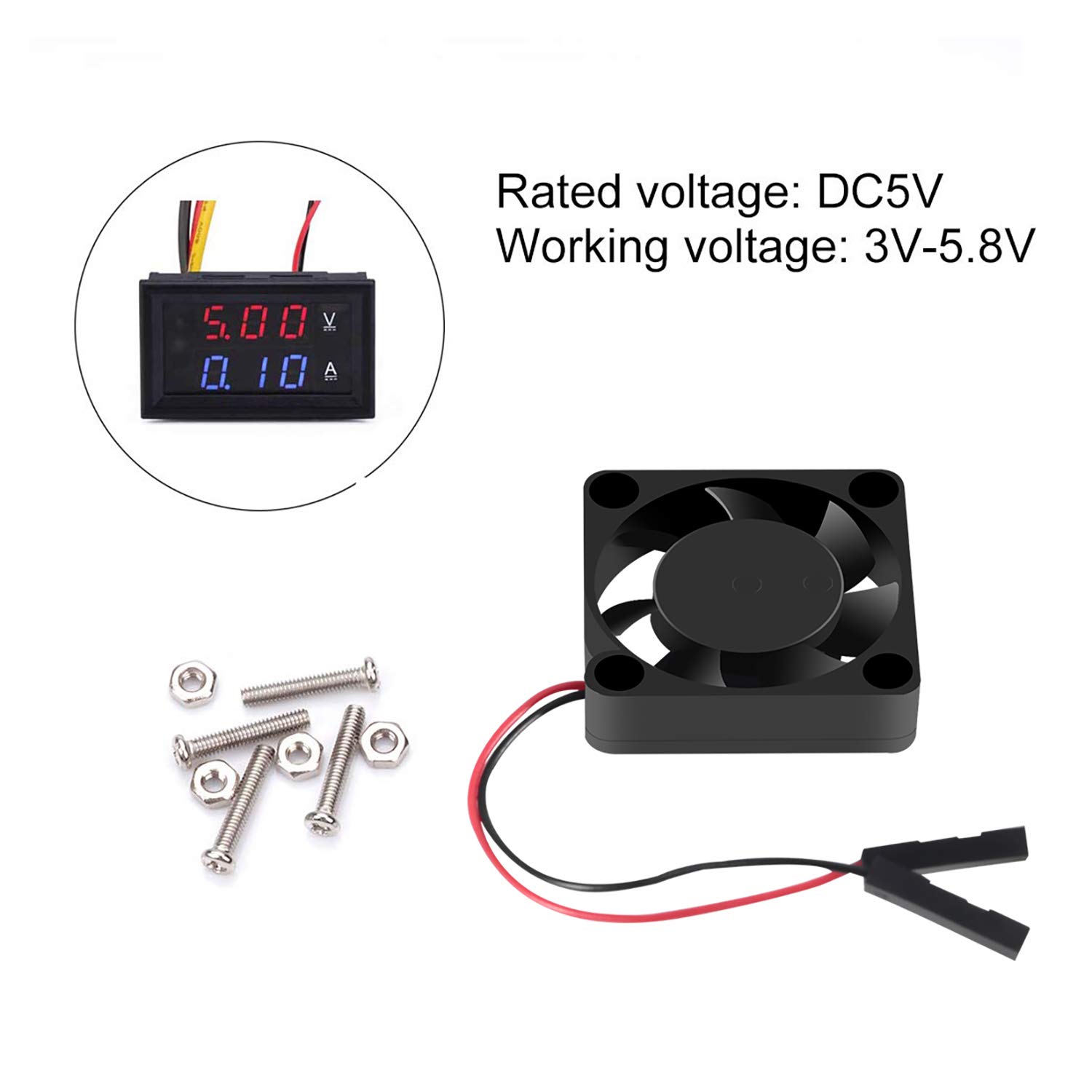 Aokin for Raspberry Pi Cooling Fan DC 5V/3.3V Brushless CPU Cooling Fan with Screws for Raspberry Pi 4 B, Pi 3 B+, Pi 3 B, Pi 2 B, Pi 1 B+, RetroFlag NESPI Case, etc, 1 Pack