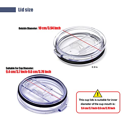 30 oz Tumbler Lids Compatible/Replacement for 2 Pack Spill Proof and Splash Resistant Lid for Yeti Tumbler Cups 30 oz