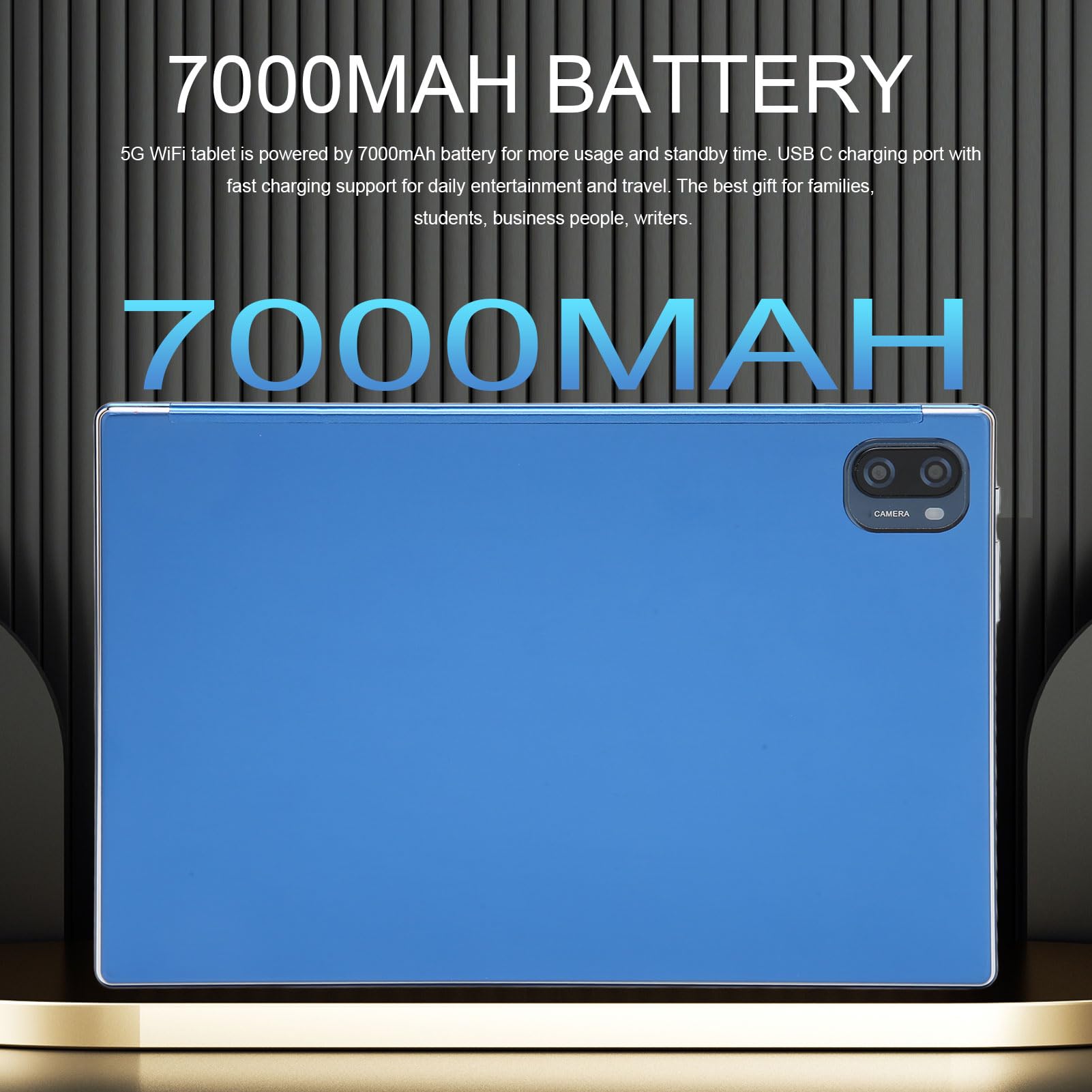 10.1 Inch for Android 12 Tablet, Octa CORE CPU, 8GB RAM 256GB ROM, 5G WiFi, 2 in 1 Tablet with Keyboard, Blue (US Plug)