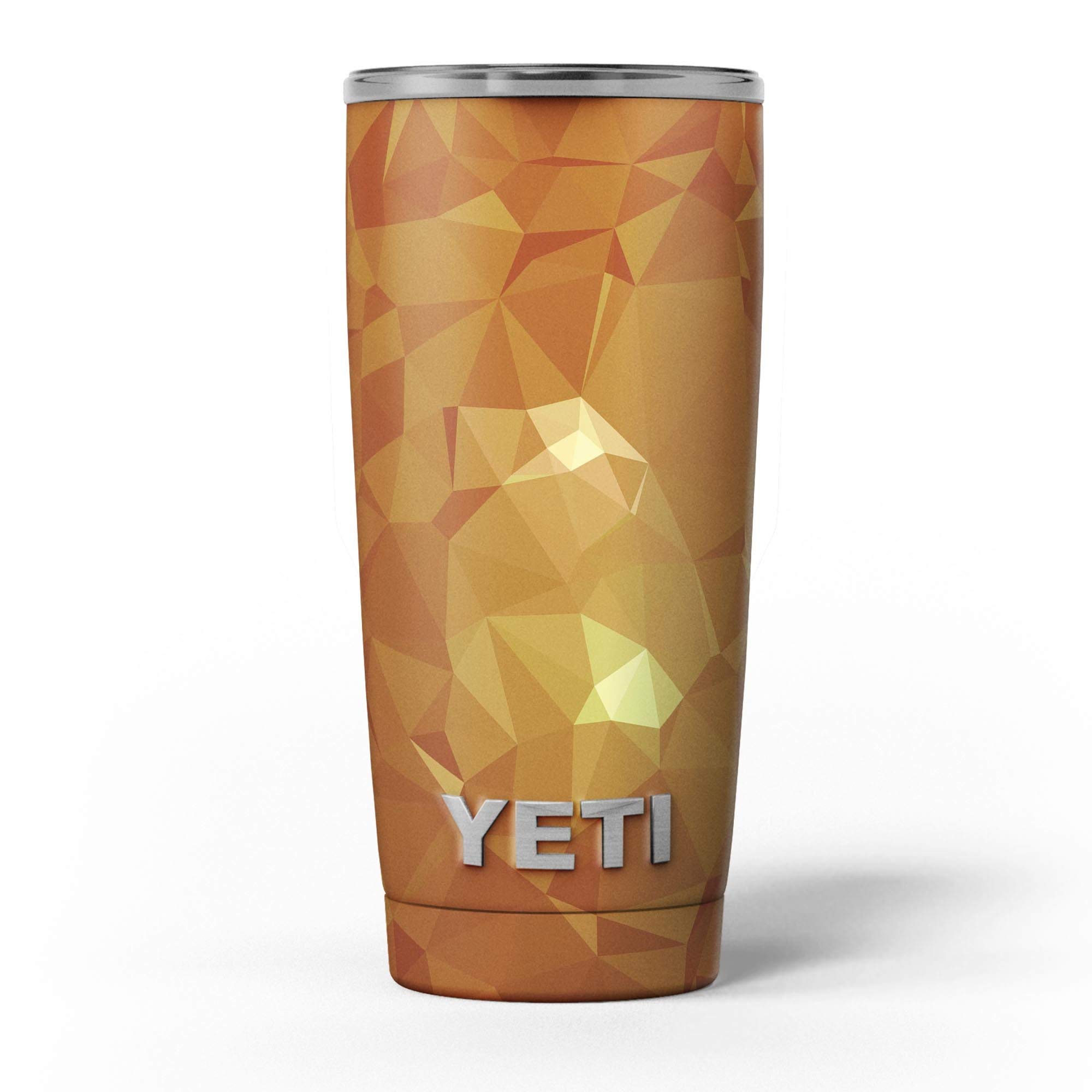 Design Skinz Orange Geometric V15 - Skin Decal Vinyl Wrap Kit Compatible with The Yeti Rambler Cooler Tumbler Cups