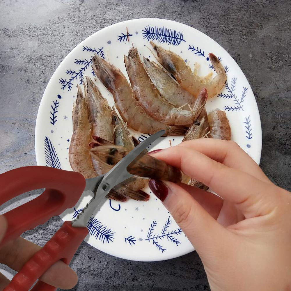 2 Pack Seafood Scissors,Seafood Fish Crab Shrimp Lobster Scissors Stainless Steel Shears for Kitchen Tools