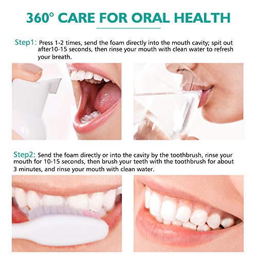 2 Pack Teeth Whitening Mousse - 2X 60ml Foam Whitening Toothpaste, Ultra-fine V-34 Mousse Foam Deeply Cleaning Gums, Stain Removal, Oral Care,Natural Mouth Wash Water