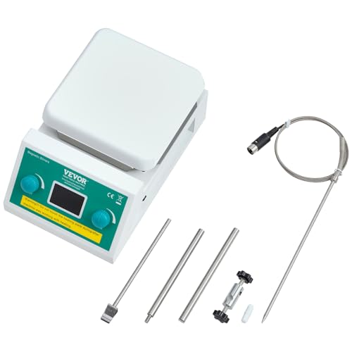 VEVOR Magnetic Stirrer Hot Plate, 500W Heating Power 2000ml Lab Stirrer 572°F/300°C 200-2000 RPM Digital Magnetic Stirrer with 7" Ceramic Coated Heating Plate Magnetic Mixing
