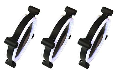 APEVIA 312L-CWH 120mm Silent Dual Rings White LED Fan with 32 x LEDs & 8 x Anti-Vibration Rubber Pads (3 Pk)