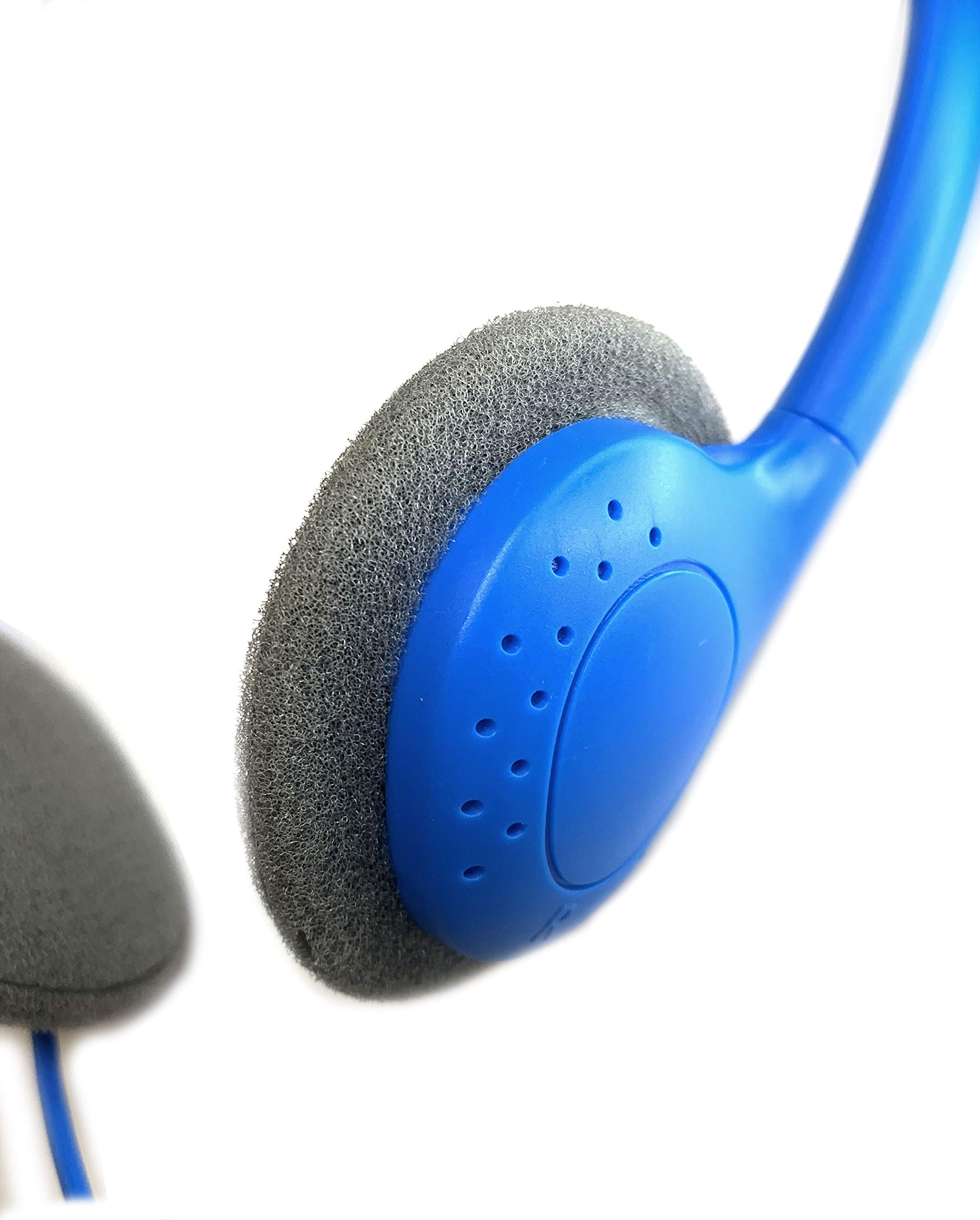 SmithOutlet 50 Pack Classroom Headphones in Bulk | Model SG-ID19-50 | Wired 3.5 MM Jack Connectivity | Color Blue | Ideal for Schools, Classrooms, Students, Library