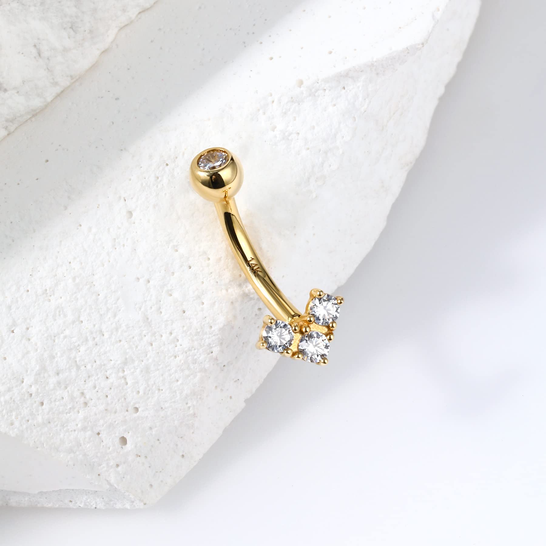14k Real Gold Belly Button Rings 14k Belly Button Ring Gold 14k Solid Gold Belly Rings for Women 14k Belly Navel Piercing Jewelry