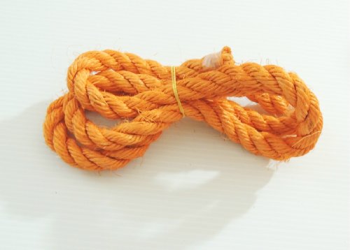 3/4" Natural Un-oiled Orange Sisal Rope Bird Toy Parts 5'