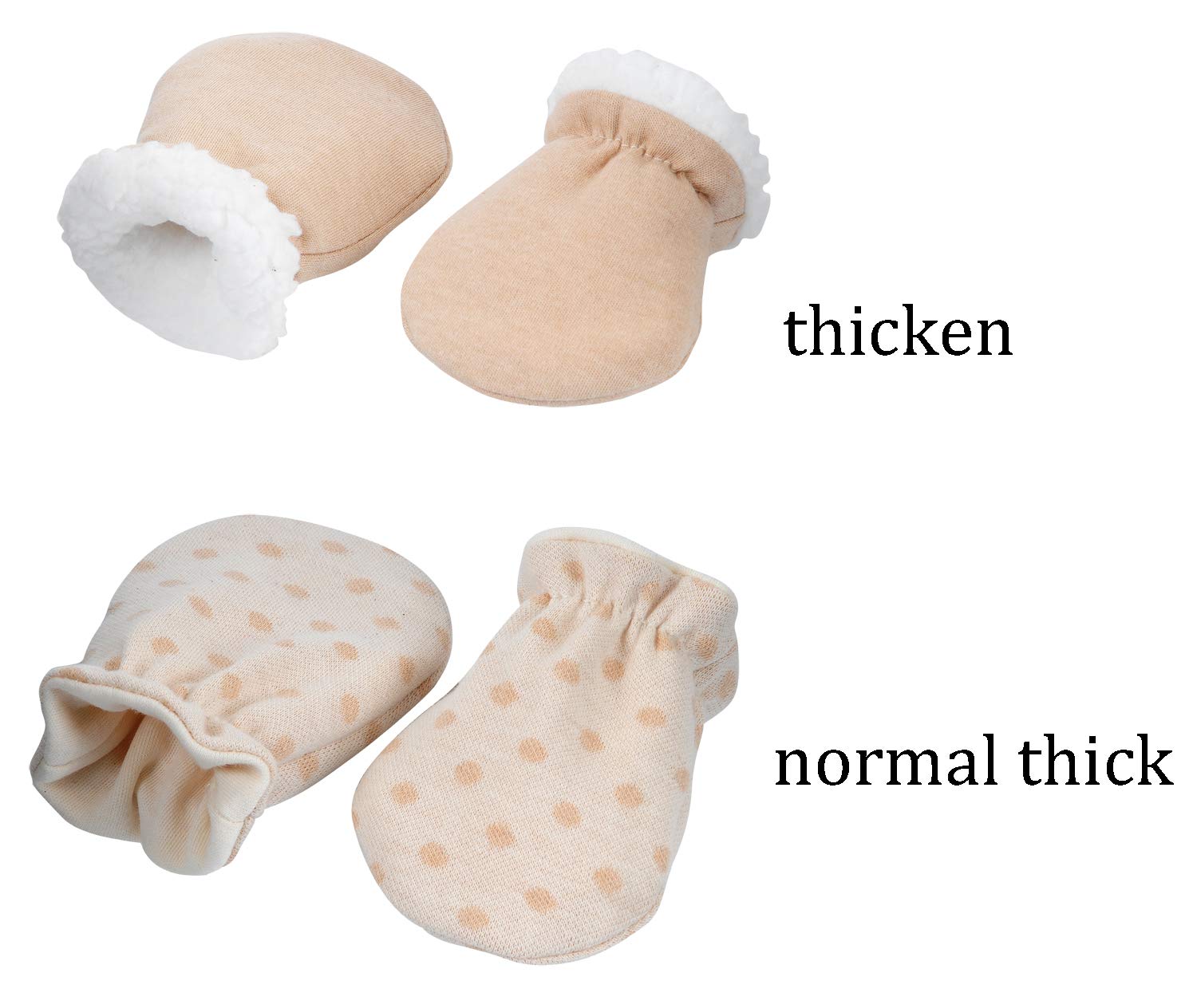 4 Pairs Baby Mitten Gloves Winter Warm Sherpa Lined Mittens Infant Newborn No Scrach Mittens for 0-6 Months (0-6 Months, Set a)