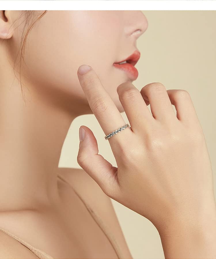 100% 925 Sterling Silver Ring Braided Texture Design Ring Rings For Women Wedding Fingers S925 Jewelry CTR161 (6)