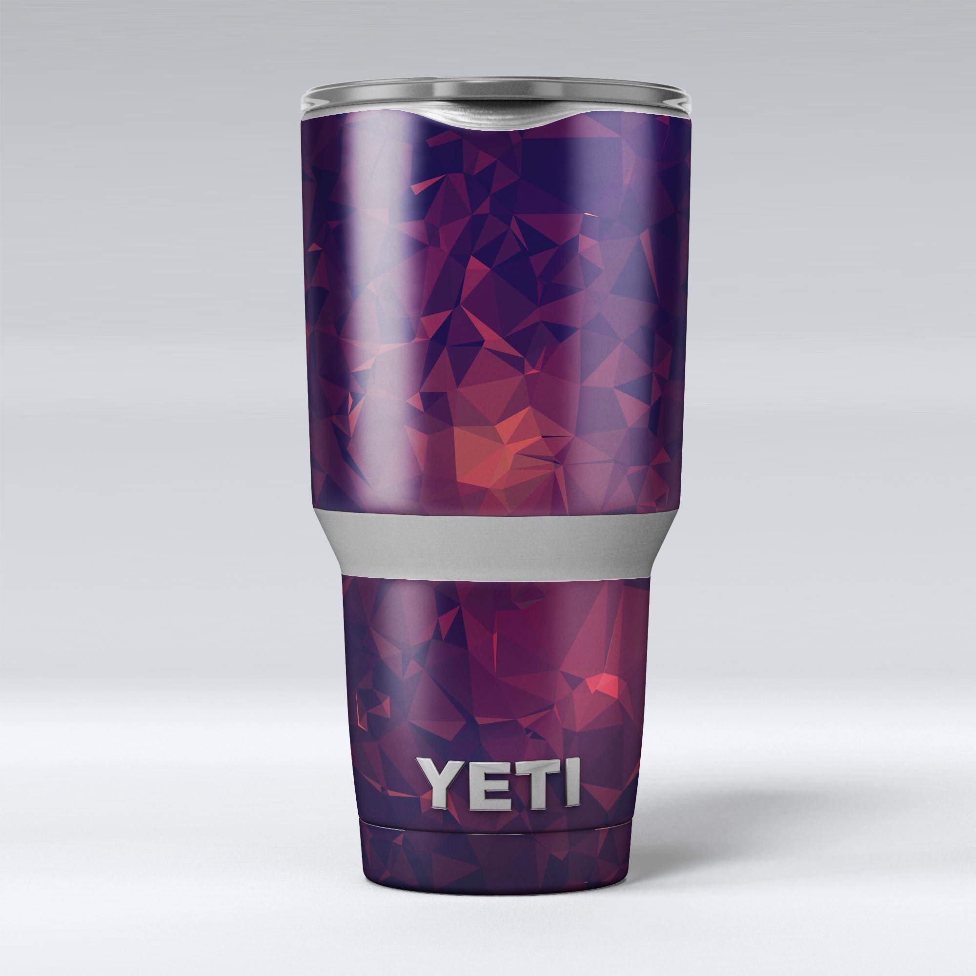 Design Skinz Red and Purple Geometric Triangles - Skin Decal Vinyl Wrap Kit Compatible with The Yeti Rambler Cooler Tumbler Cups