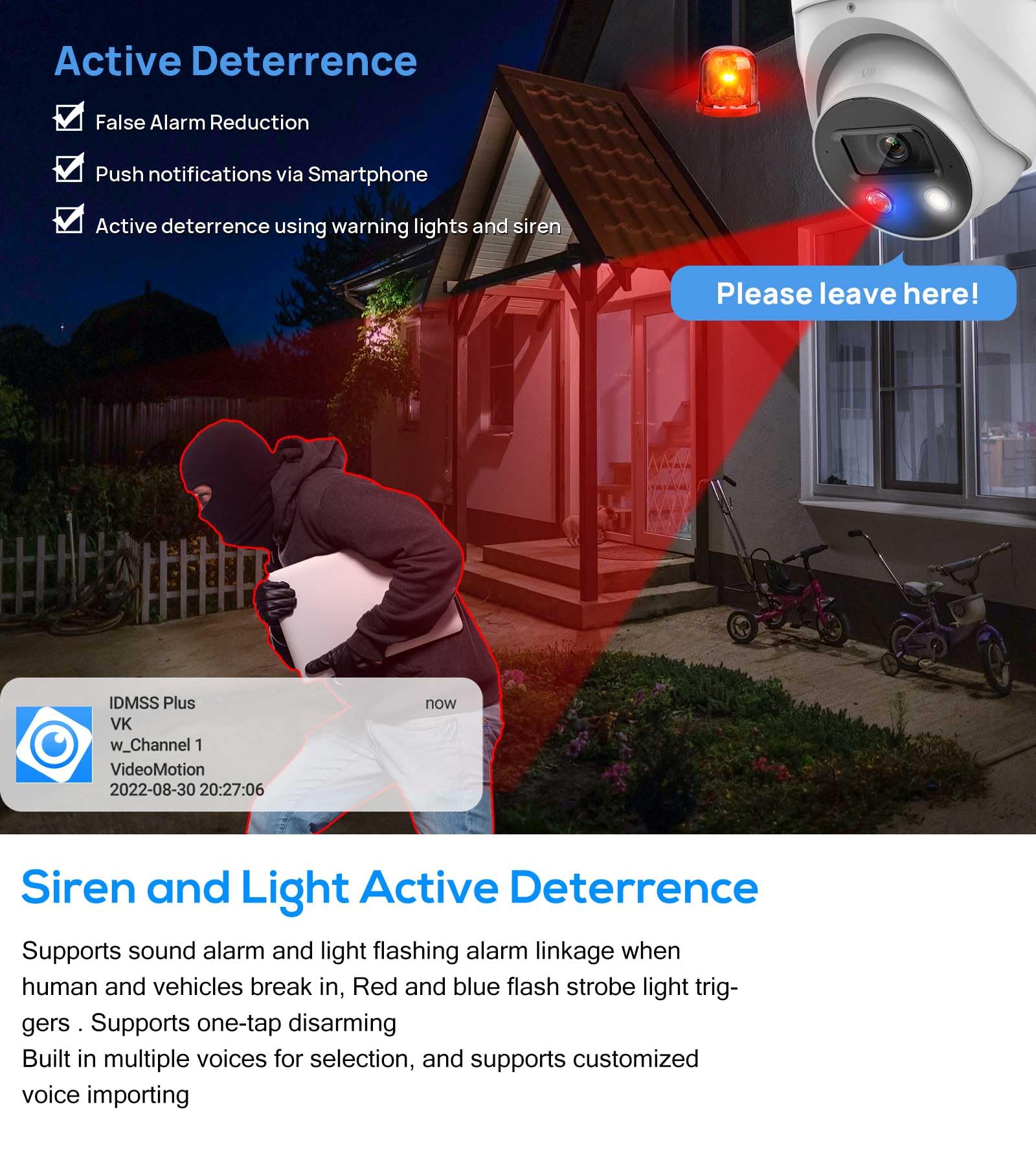 VIKYLIN 8MP IP POE AI Camera, Active Deterrence, 4K @30fps 98ft Night Color Vision F1.0,Vehicle & Human Detection, 2-Way Audio,SD(256GB),IP67 Security Wizsense Outdoor Turret Camera(GK3849)