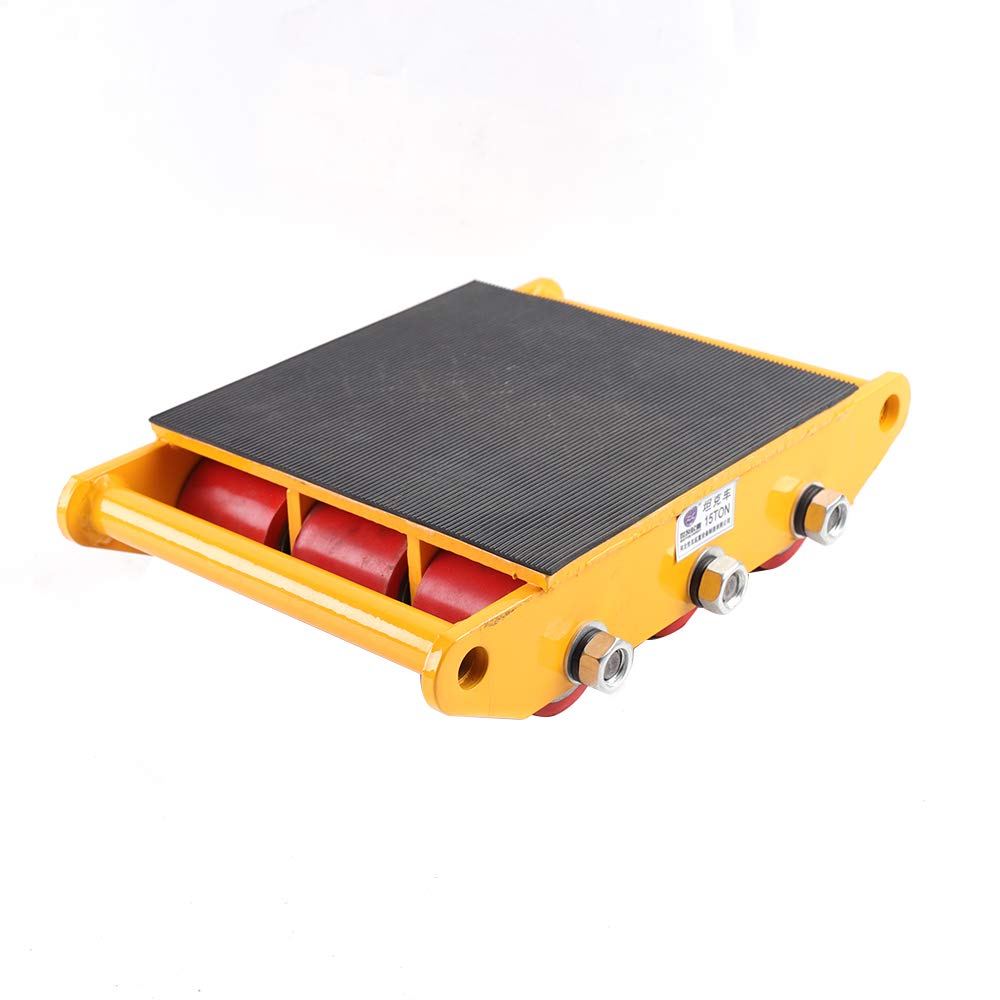 15T 33,000 lbs Machinery Mover Heavy Duty Industrial Machine Skate Machinery Roller Cargo Machinery Transport Trolley with 9 Roller, 15x13x3.9in